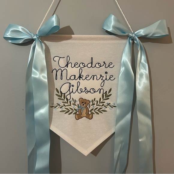Cartermasons | Other | Personalized Embroidered Baby Name Banner Custom ...